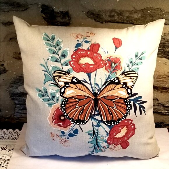 Hampton Bay | Accents | Vtg Hampton Bay Indoor Outdoor Pillow Monarch ...